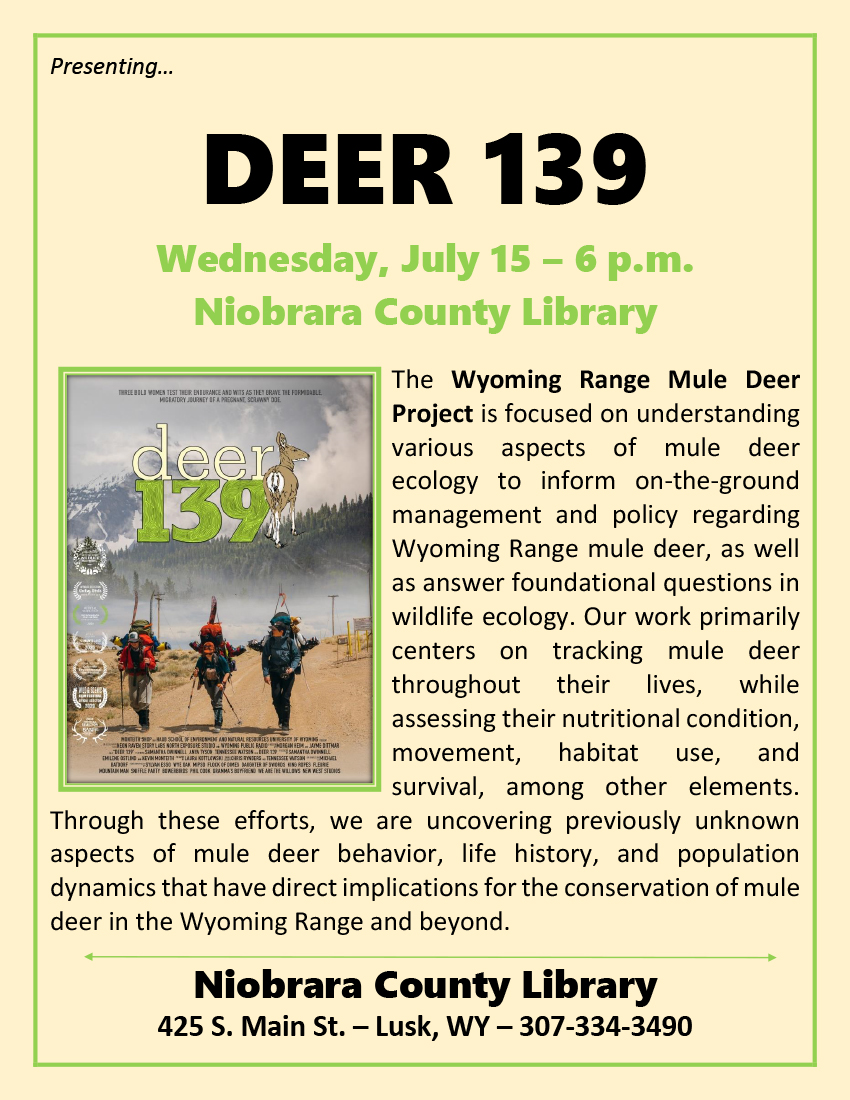 Movie, Deer 139 - Niobrara County Library