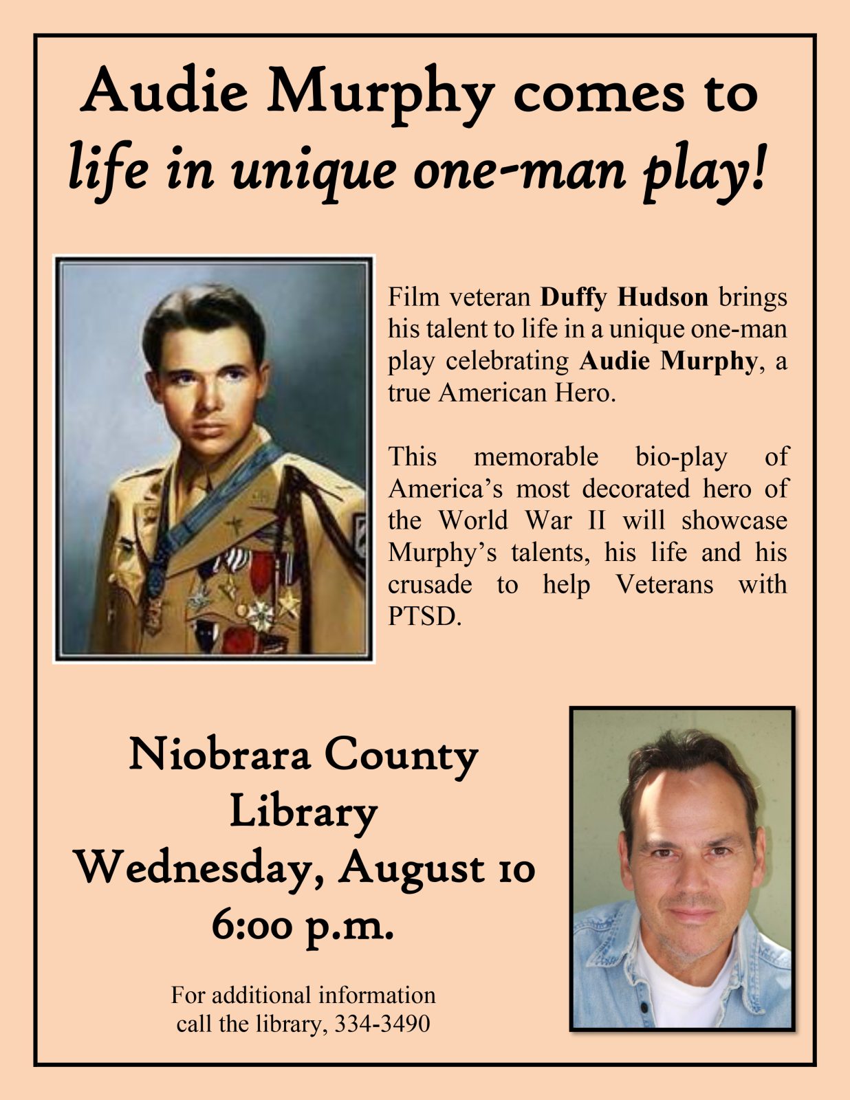 Audie Murphy One-Man Play - Niobrara County Library