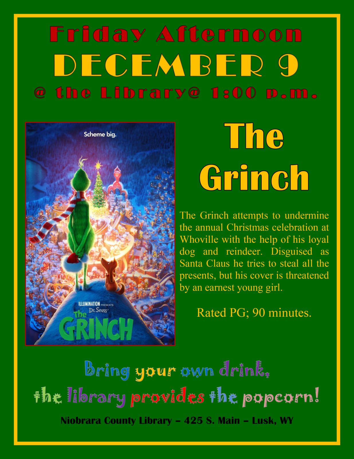 Movie, The Grinch - Niobrara County Library